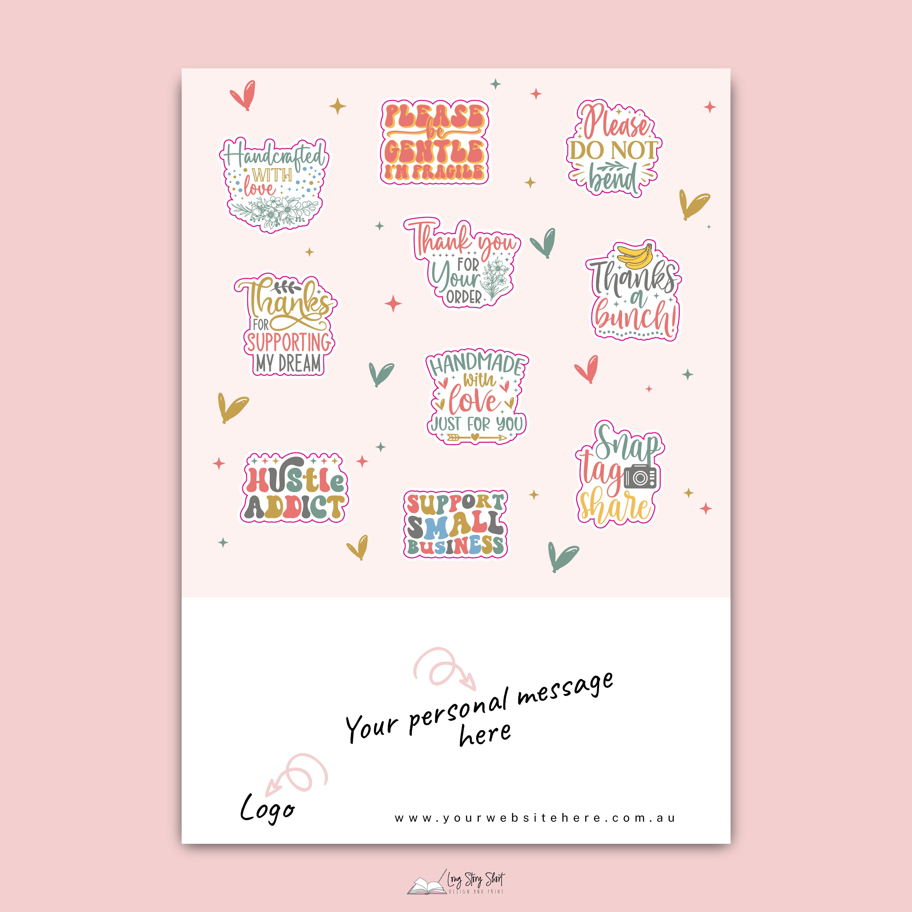 Entrepreneur Sticker Sheet (design 2) – Long Story Short Design and Print