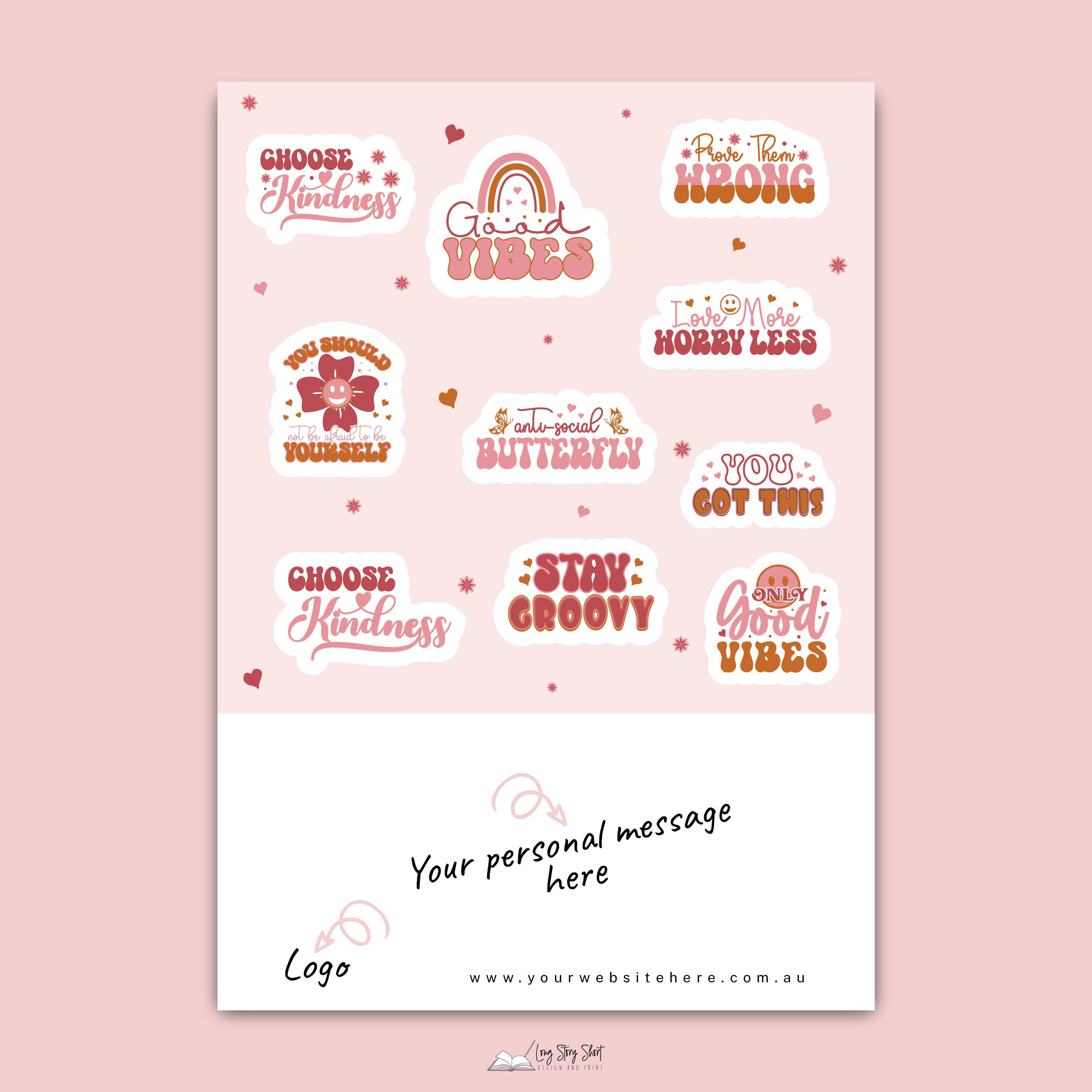 Inspiration Sticker Sheet (design 5) – Long Story Short Design and Print