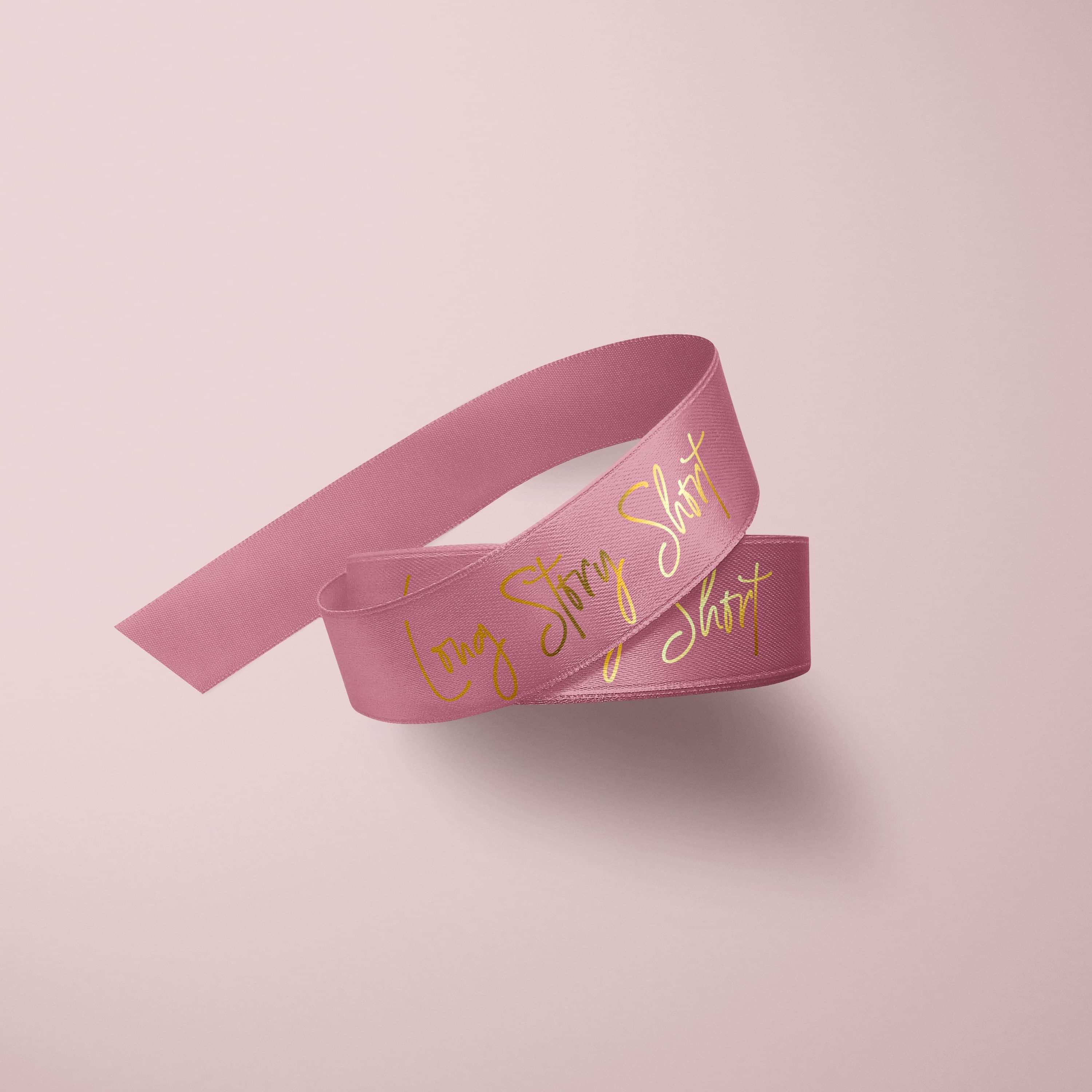 Custom Printed Ribbon - Dusty Pink x 50 meters – Long Story Short ...